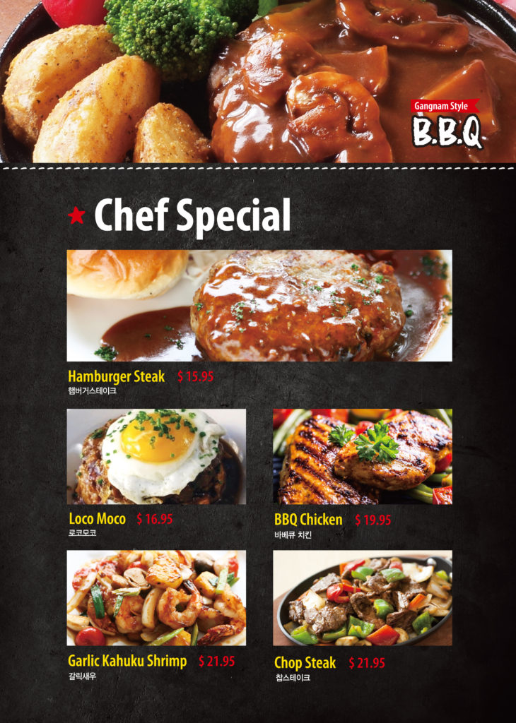 Chef Specials – Korean Kang Nam – Gangnam Style BBQ Yakiniku